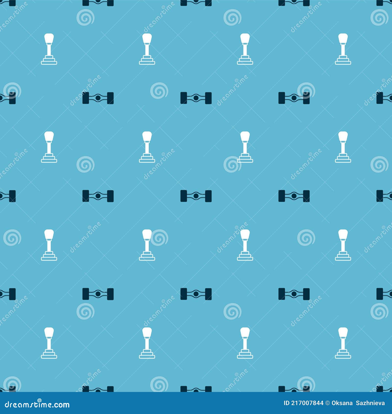 Set Chassis Car and Gear Shifter on Seamless Pattern. Vector Stock ...