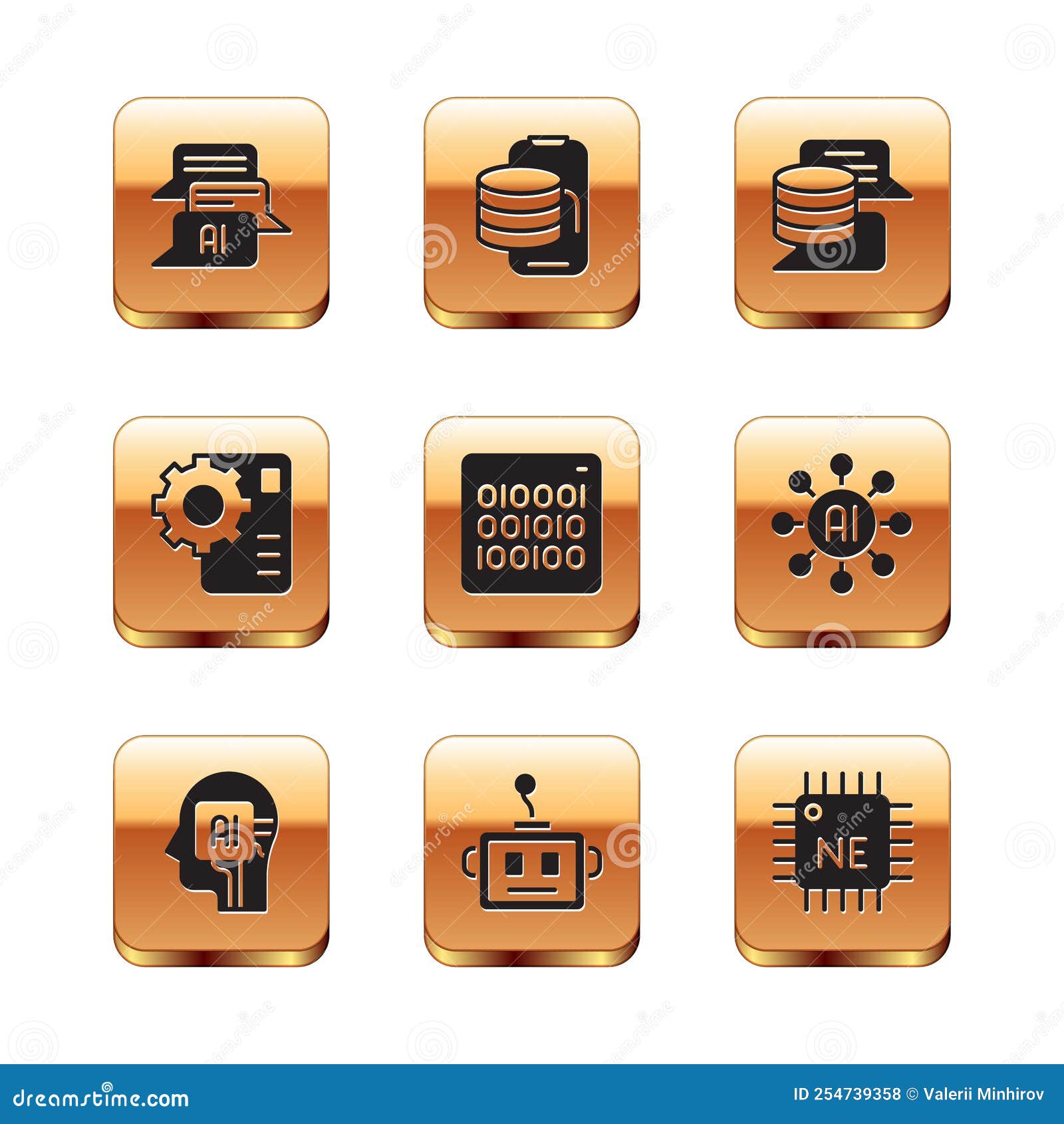 Set Chat Bot, Humanoid Robot, Artificial Intelligence, Binary Code, Neural Network, Server, Data ...