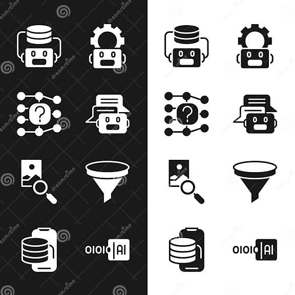 Set Chat Bot Neural Network Artificial Intelligence Robot Robot Setting Photo Retouching 