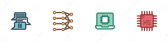 Set Chat Bot, Neural Network, Processor CPU and Icon. Vector Stock ... Set Chat Bot, Neural Network, Processor CPU and Icon. Vector Stock ...