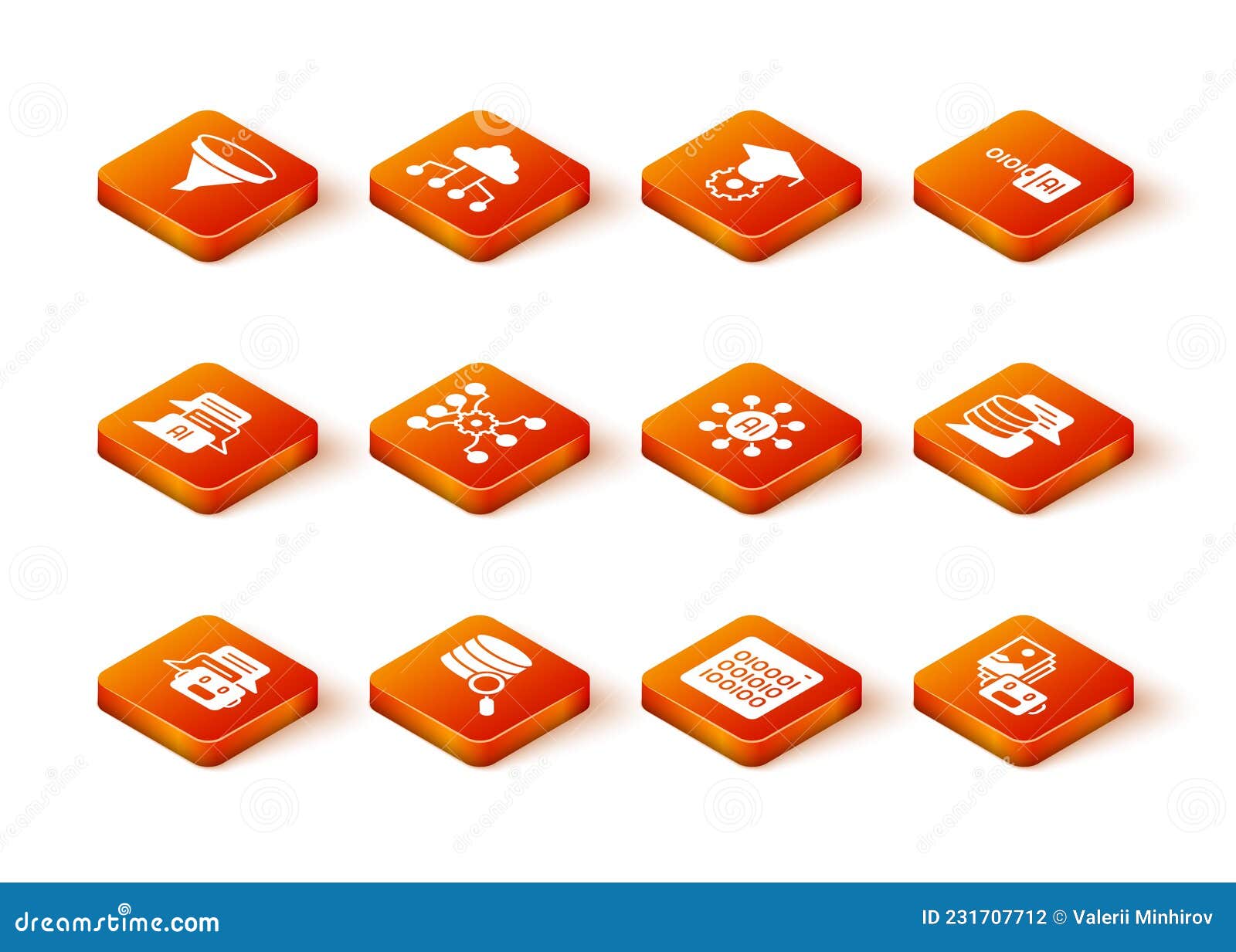 Set Chat Bot, Server, Neural Network, Binary Code, Artificial Intelligence Robot and Data Icon ...