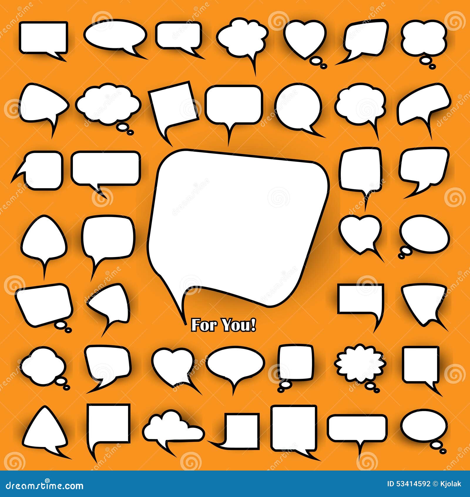 Set of chat bubbles stock vector. Illustration of white - 53414592