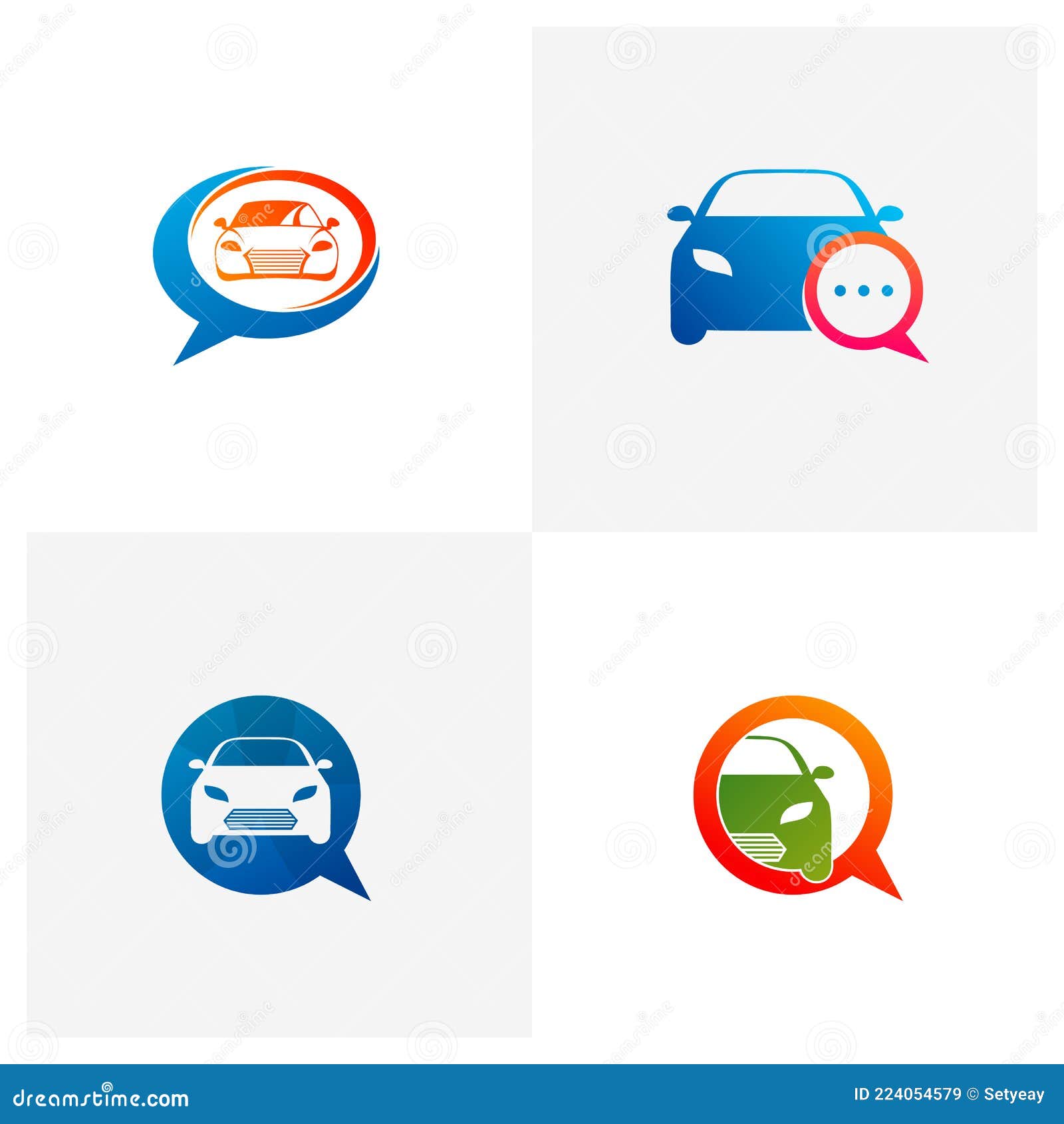 Set of Chat Car Logo Vector Template, Creative Car Logo Design Concepts ...