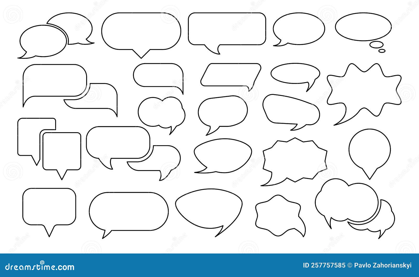 Set of Chat Message Bubbles Vector Icon. Communication Icons. Talk ...