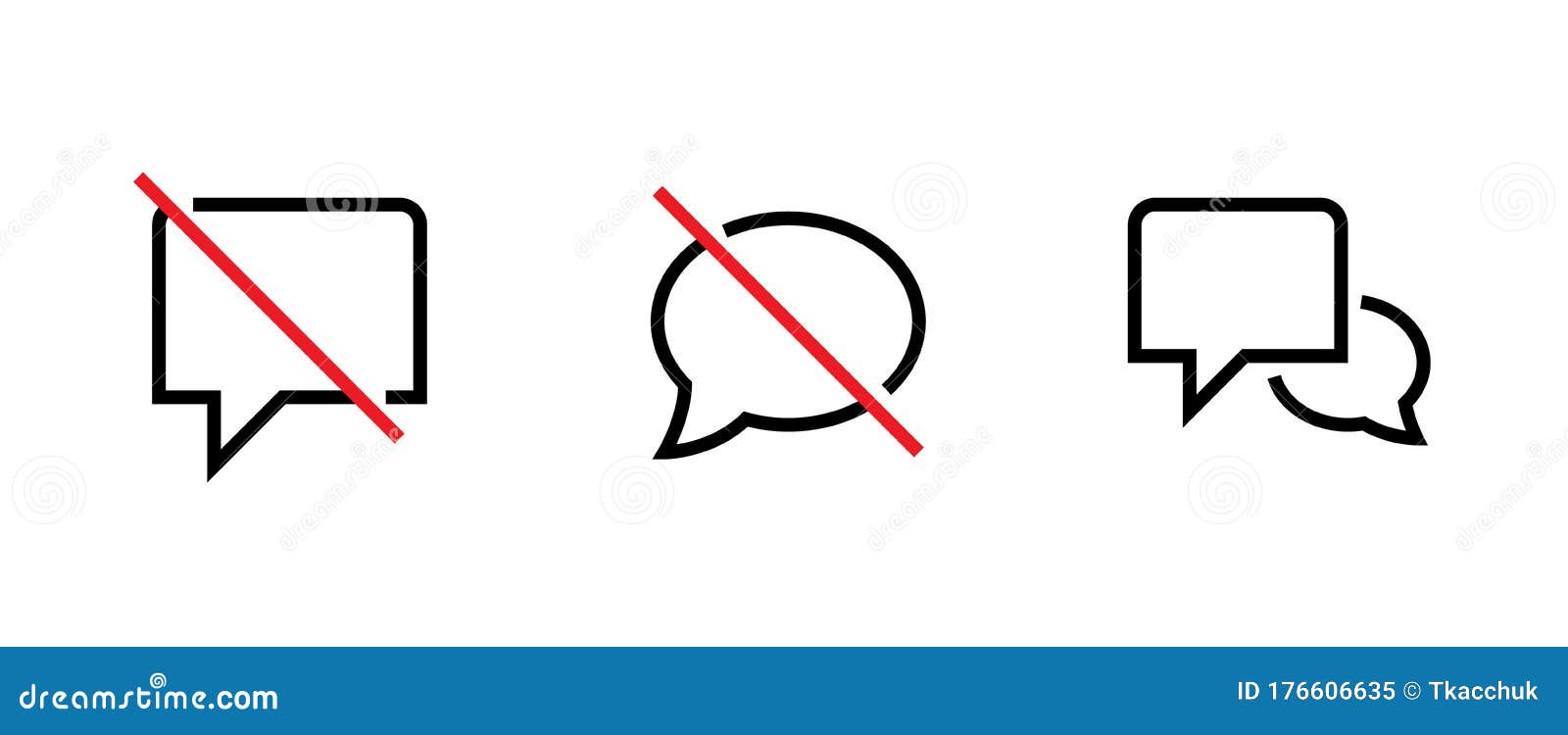 Set of Chat and Messages Icons. Editable Line Vector Stock Vector ...