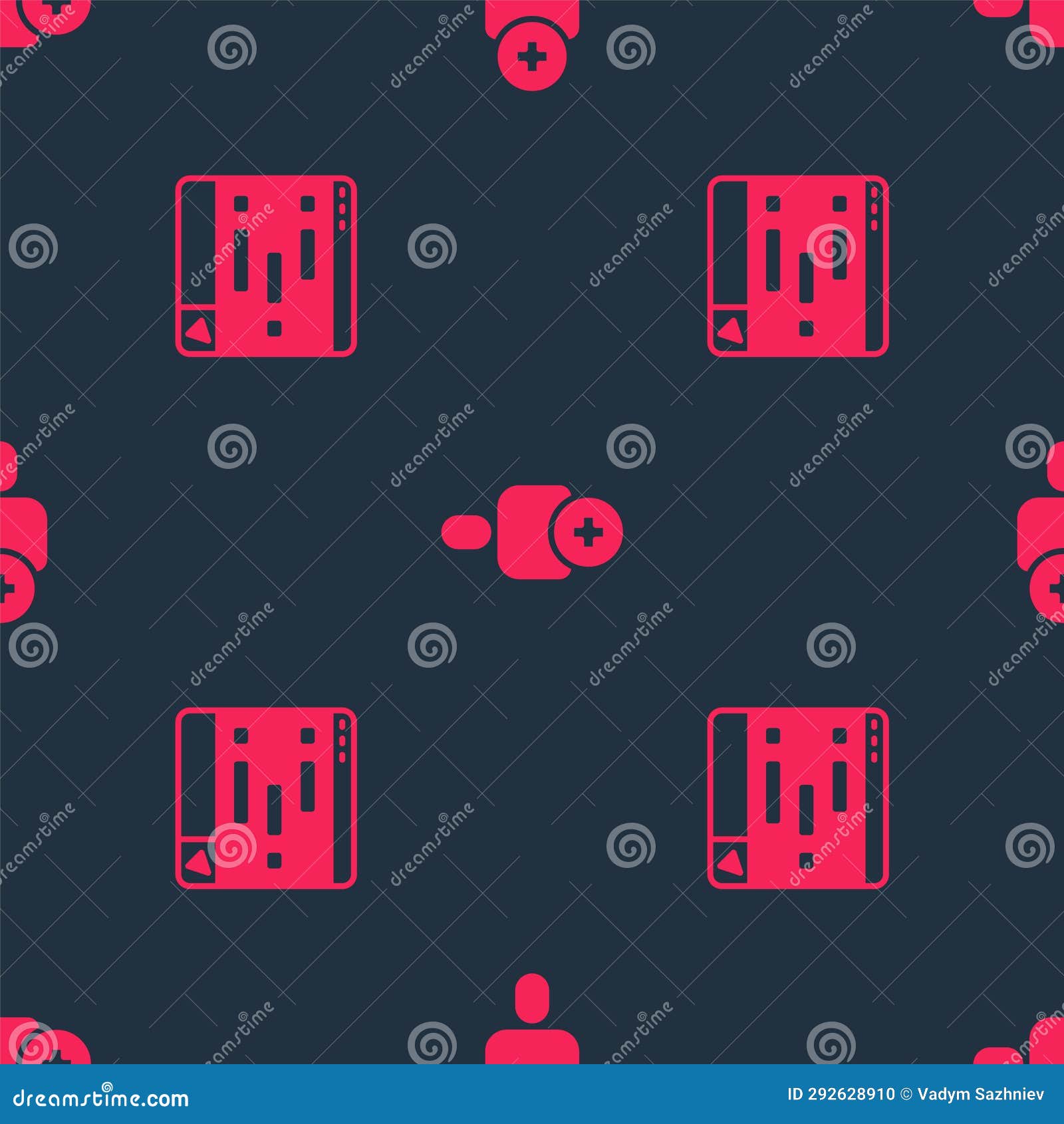 Set Chat Messages on Laptop and Add Friend on Seamless Pattern. Vector ...