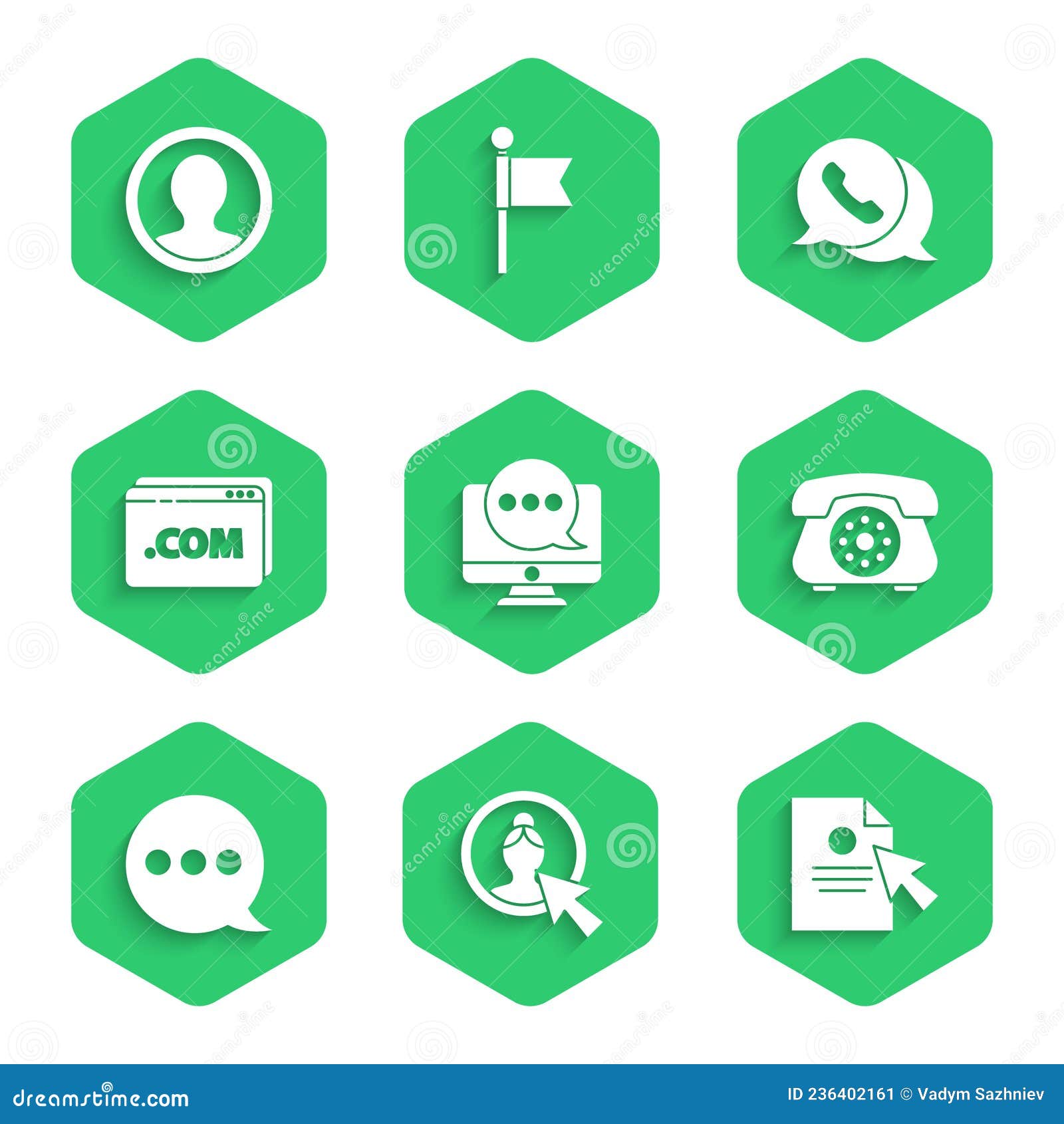 Set Chat Messages Notification on Monitor, Create Account Screen, Document and Cursor, Telephone ...