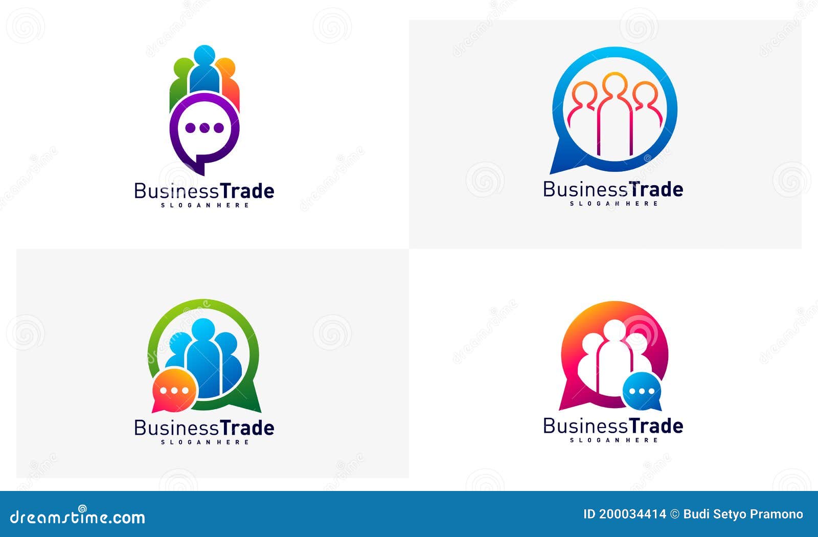 Set of Chat People Logo Design Vector, Consult Logo Design Template ...