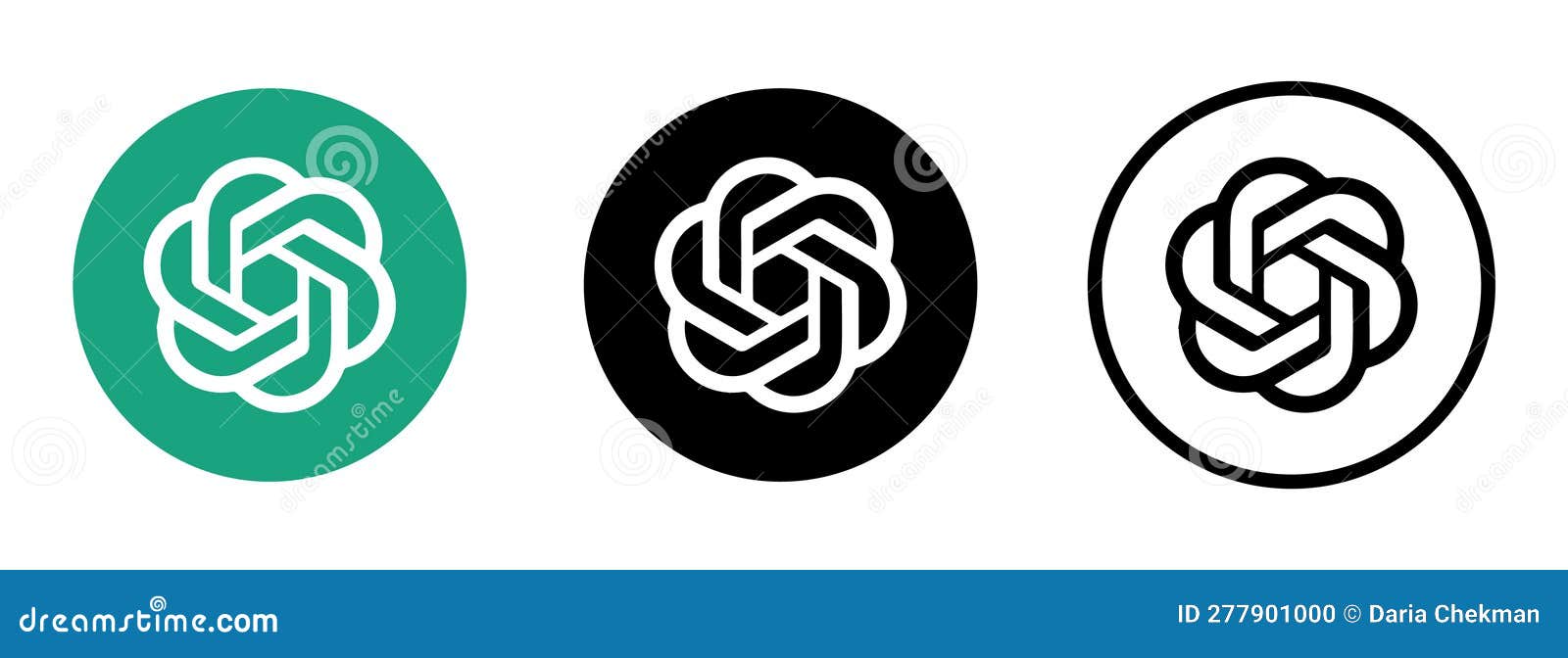 Set ChatGPT Black Logo on White Background Stock Vector - Illustration ...