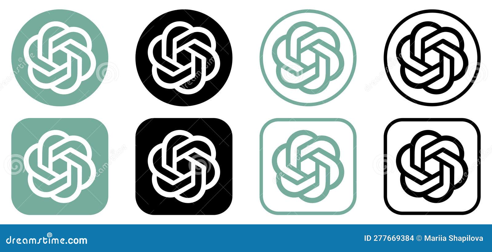 Set of ChatGPT icons editorial stock image. Illustration of line ...