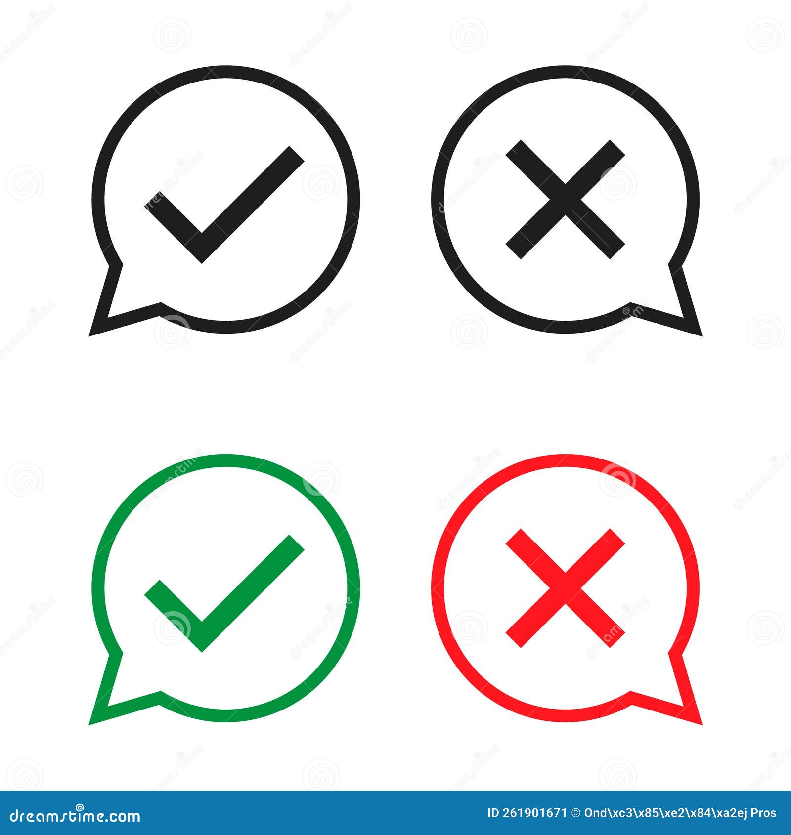 Set of Check Do Dos Mark, Correct Wrong Sign, Vector Illustration ...