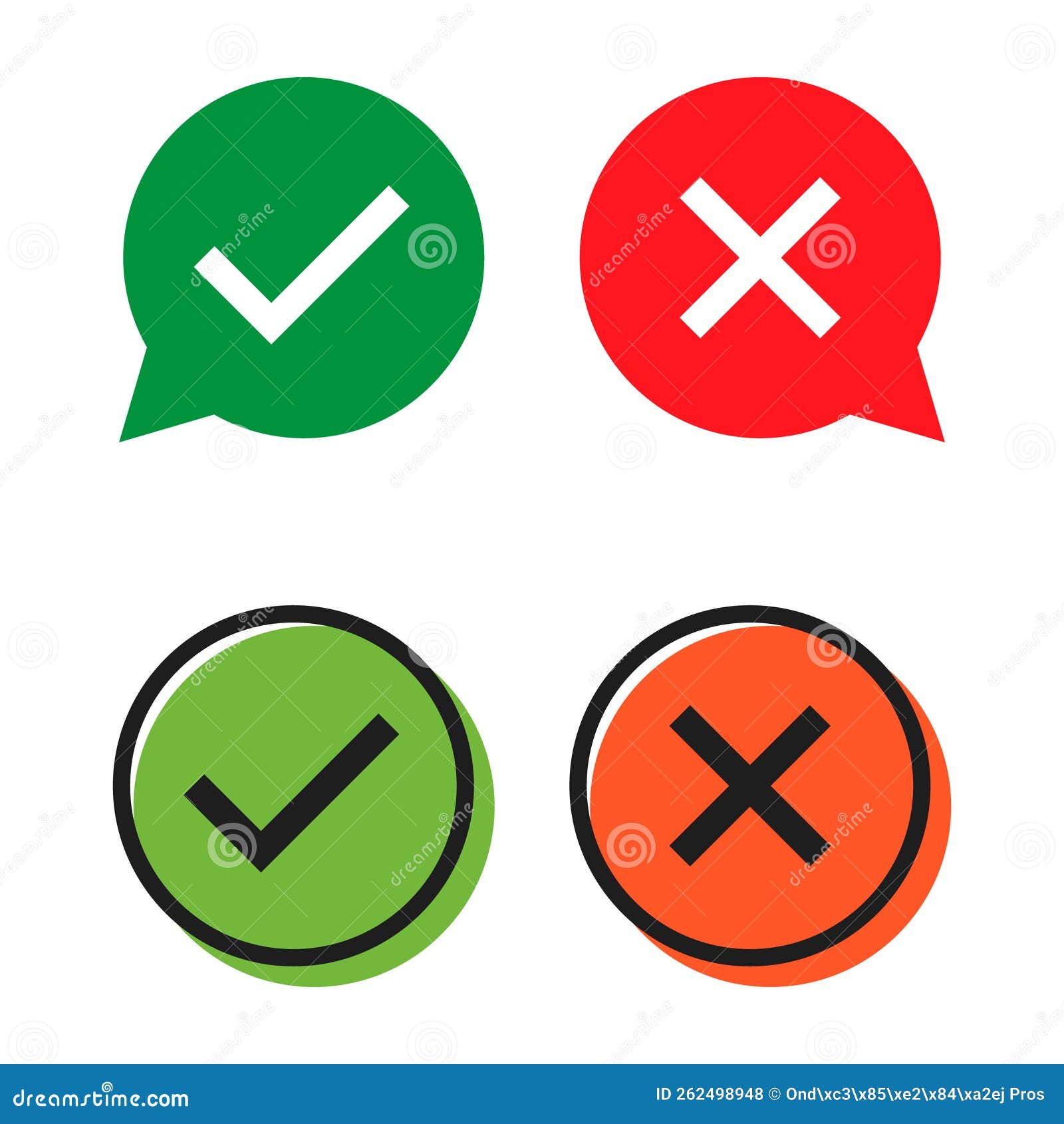 Set of Check Do Dos Mark, Correct Wrong Sign, Vector Illustration ...