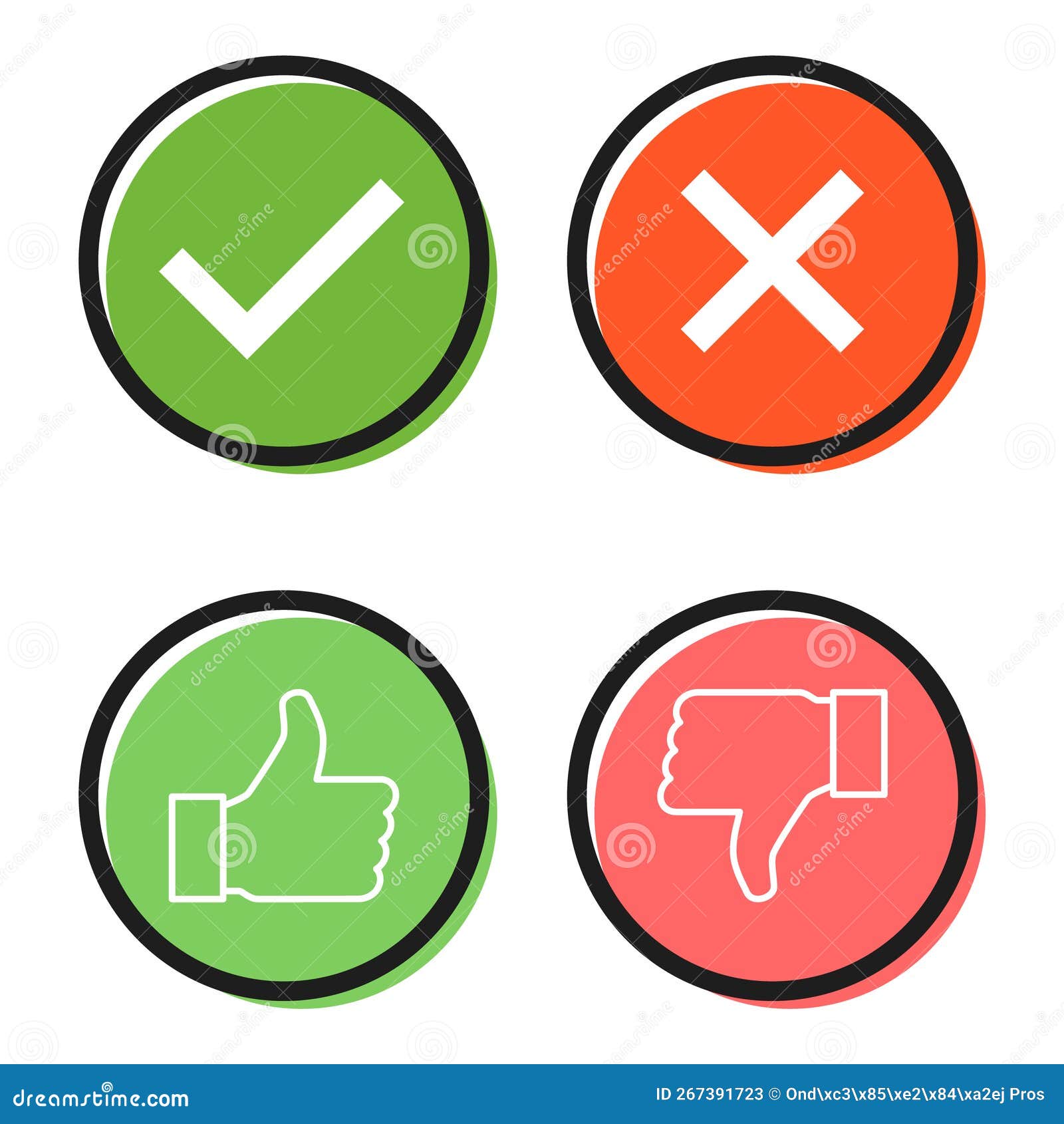 Set of Check Do Dos Mark, Correct Wrong Sign, Vector Illustration ...