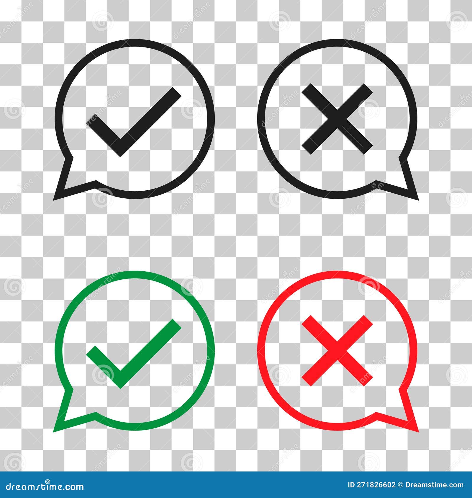 Set of Check Do Dos Mark, Correct Wrong Sign, Vector Illustration ...