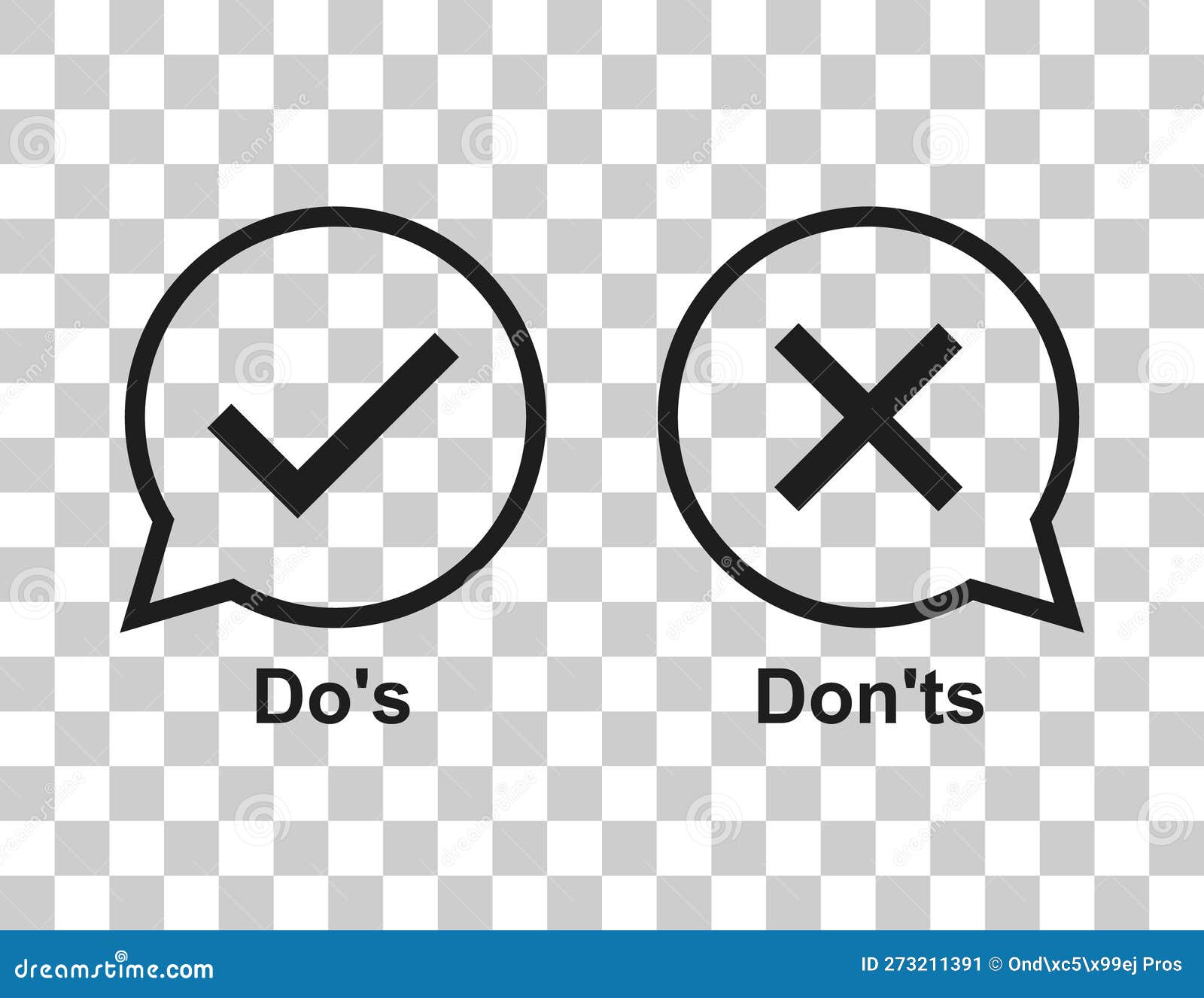 Set of Check Do Dos Mark, Correct Wrong Sign, Vector Illustration ...