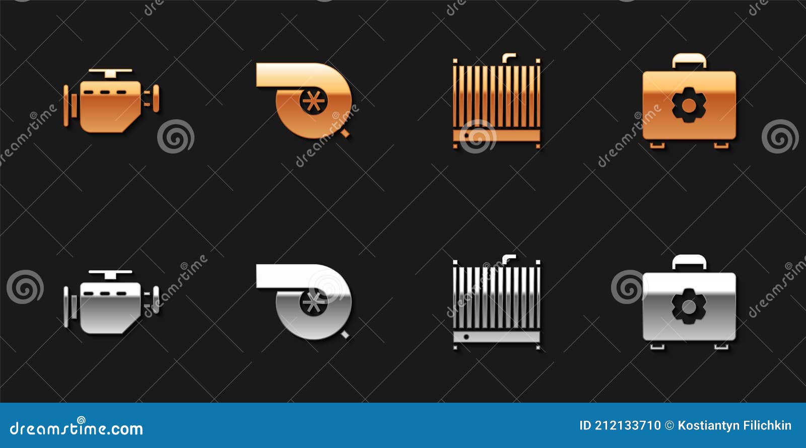 Set Check Engine, Automotive Turbocharger, Car Radiator Cooling System ...