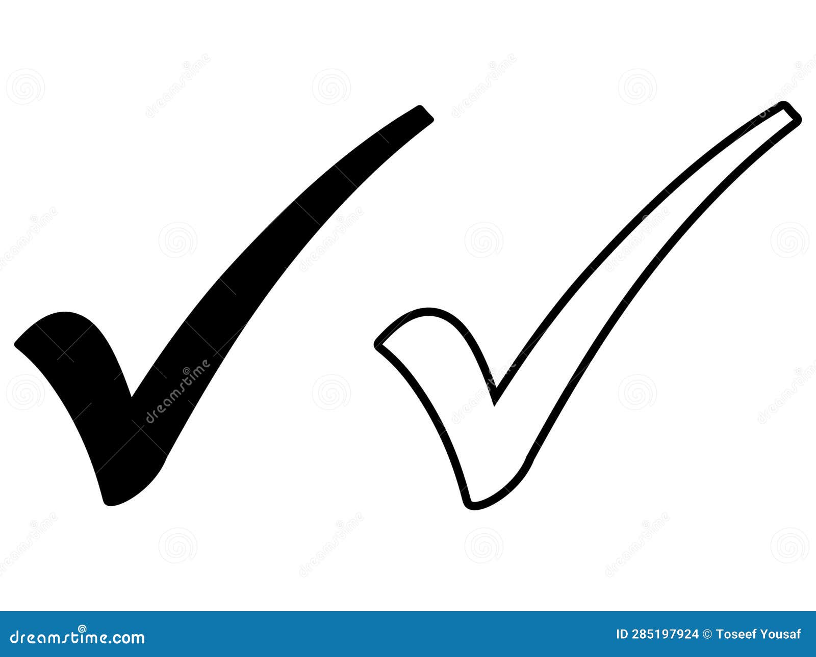 Set of Check Mark Icons Silhouette Vector Art Stock Vector ...