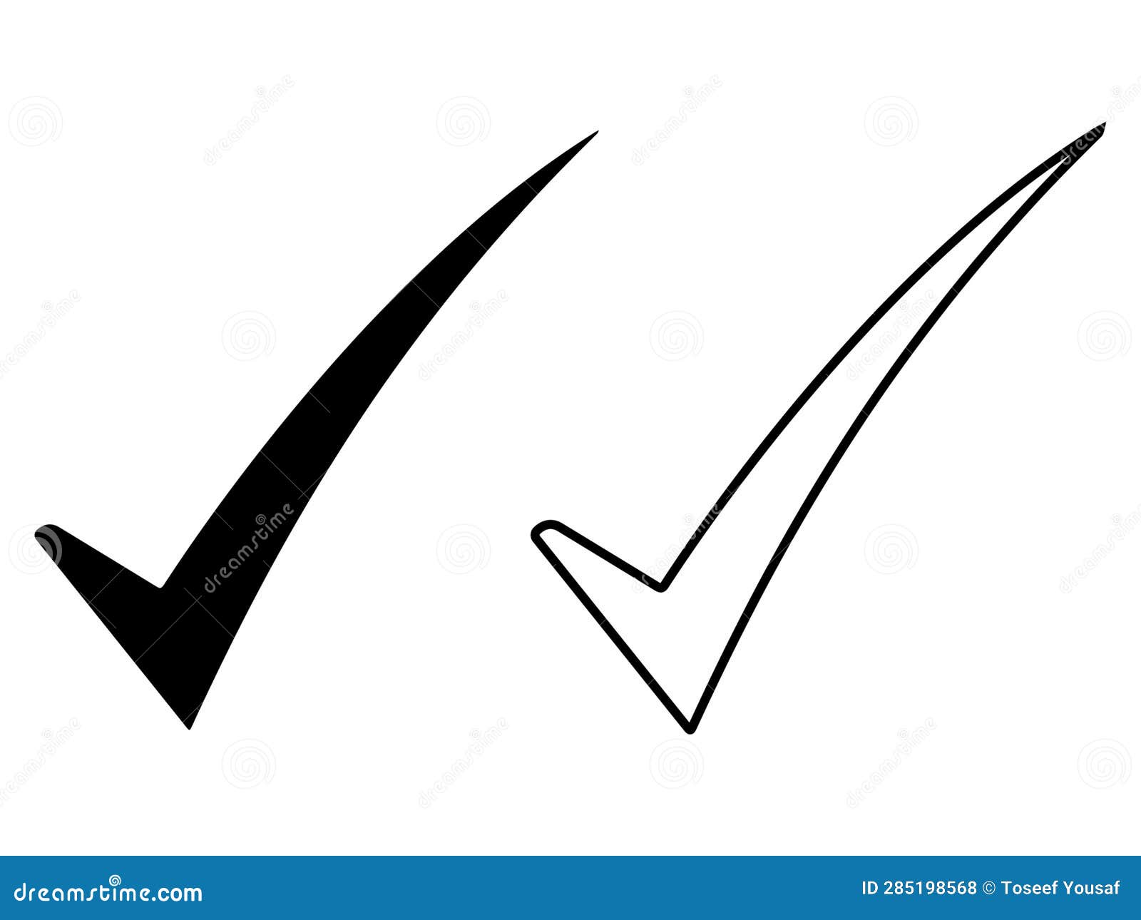 Set of Check Mark Icons Silhouette Vector Art Stock Vector ...