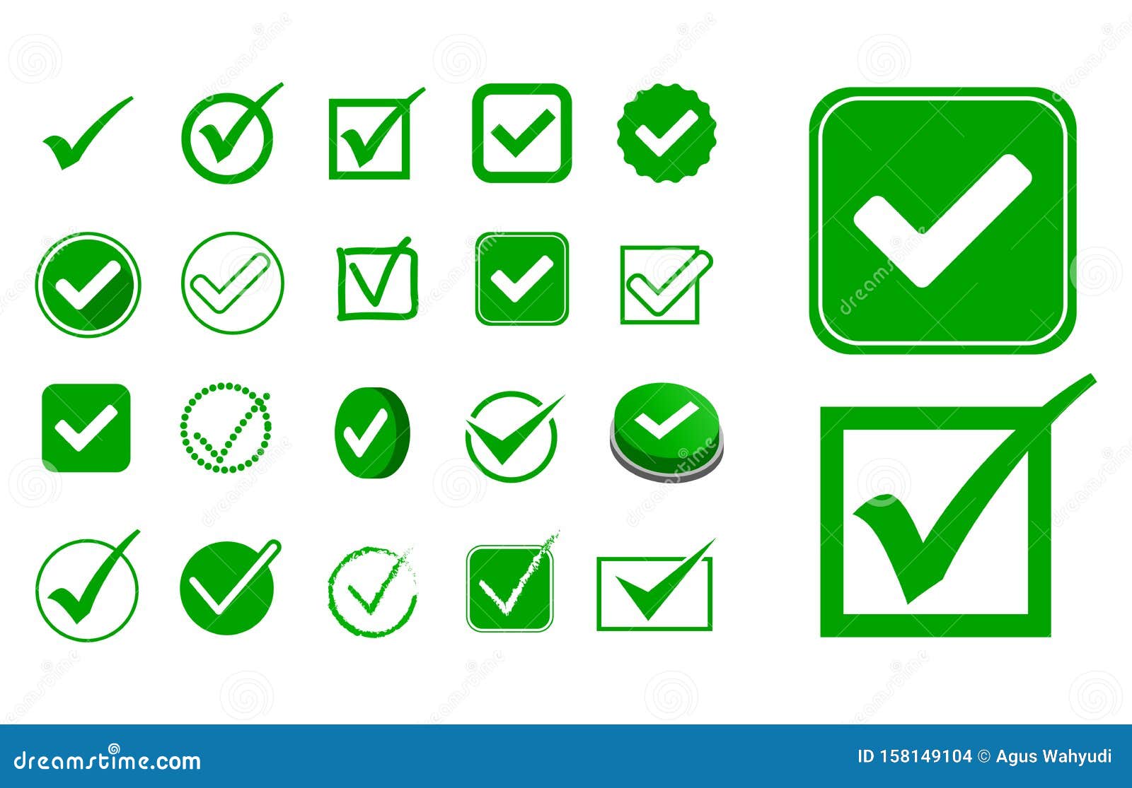 Set of Check Mark or Wrong and Right Sign Option Concept. Stock Vector ...
