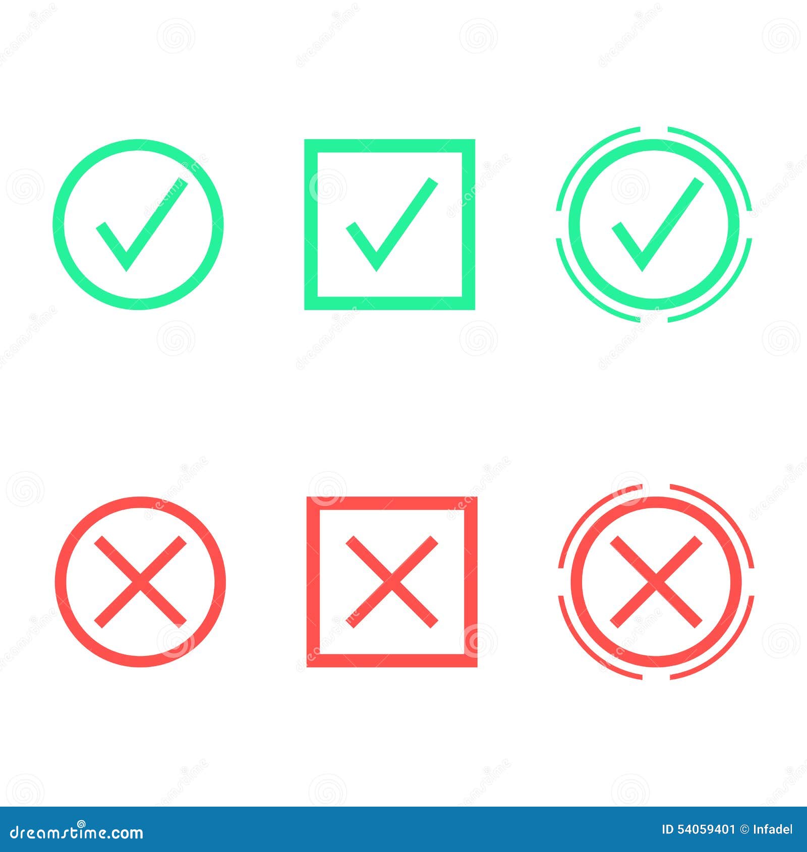Set of Check Marks in Different Shapes Stock Vector - Illustration of ...