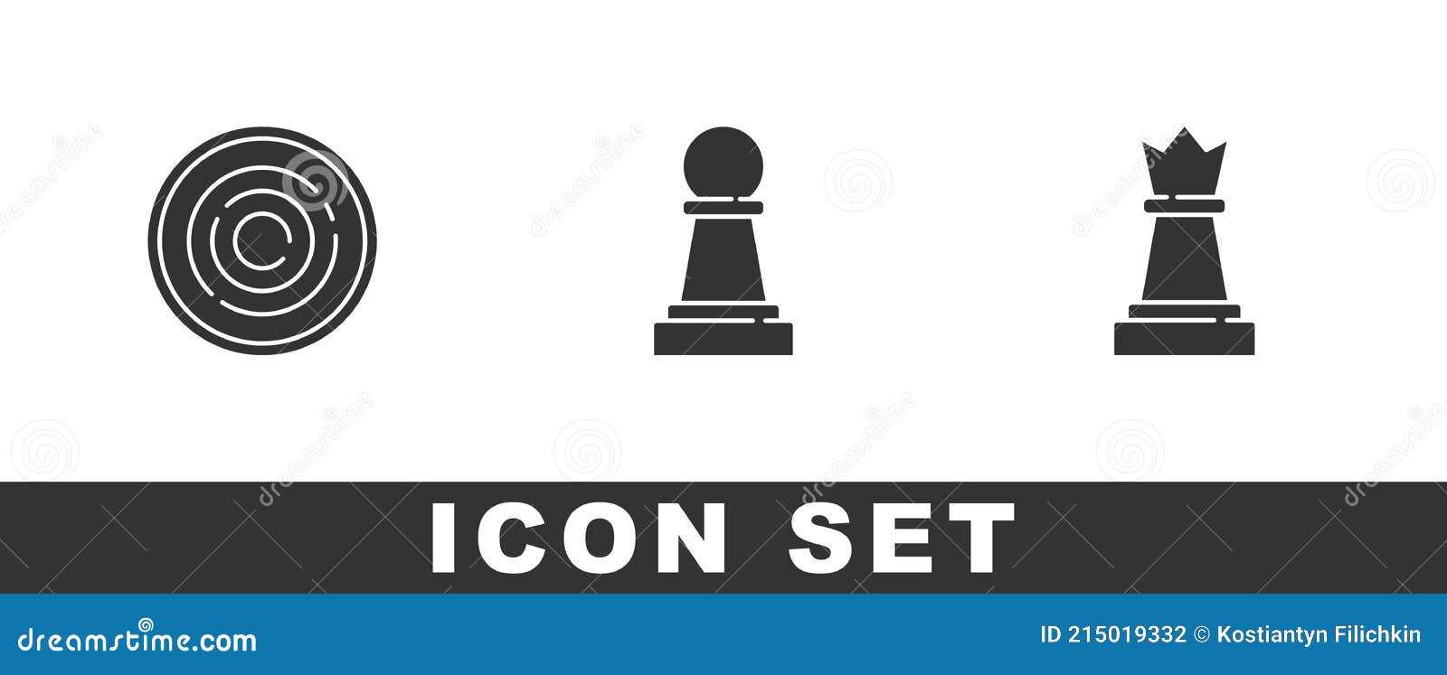 Set Checker Game Chips, Chess and Icon. Vector Stock Vector ...