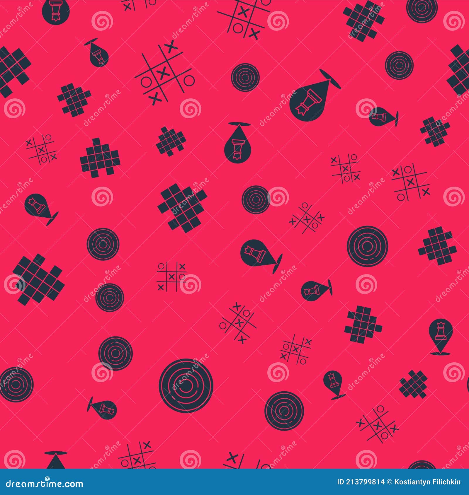 Set Checker Game Chips, Tic Tac Toe, Pixel Hearts for and Chess on ...