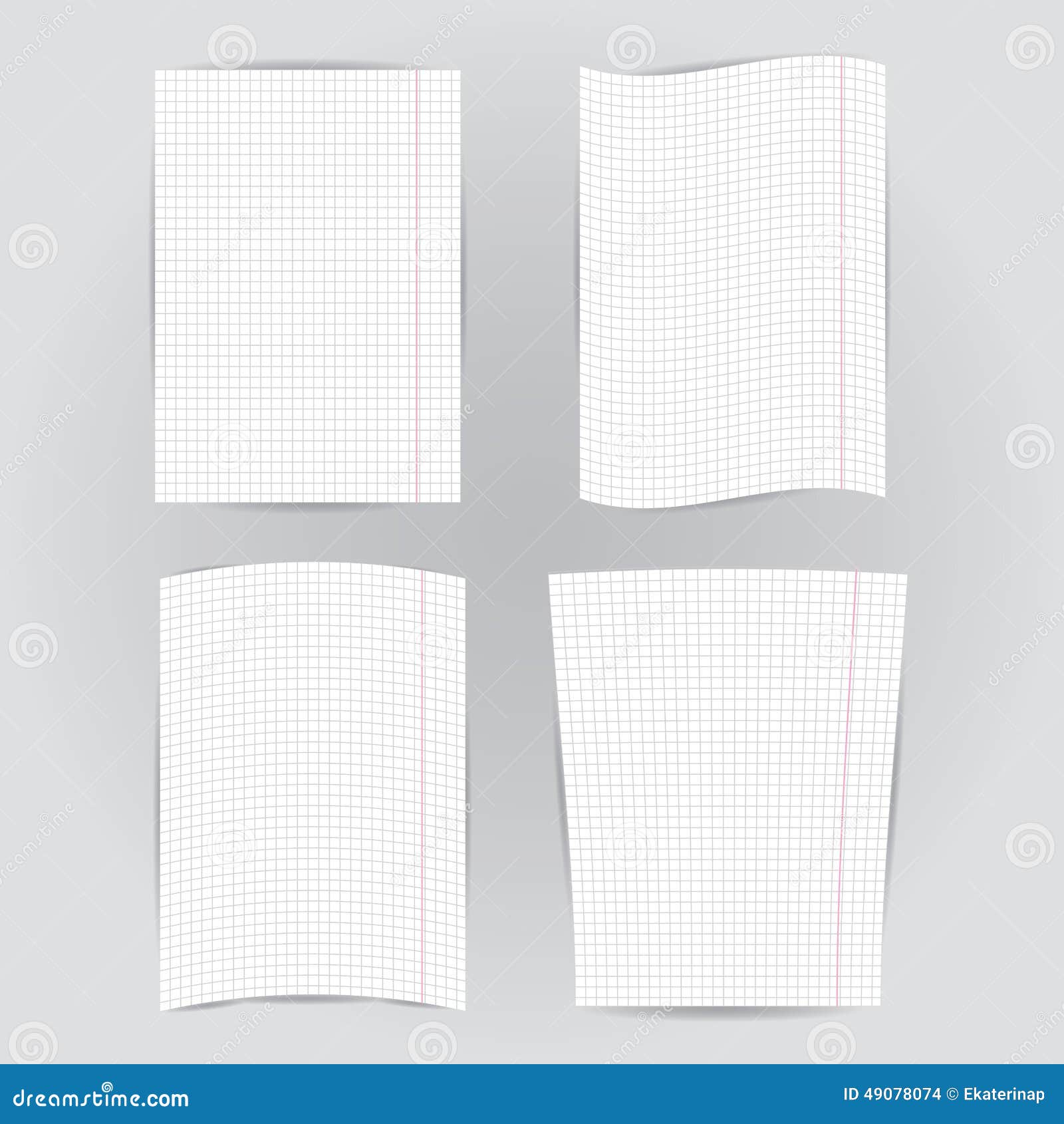 Checkered Notebook Paper On Blue Background. Vector | CartoonDealer.com ...