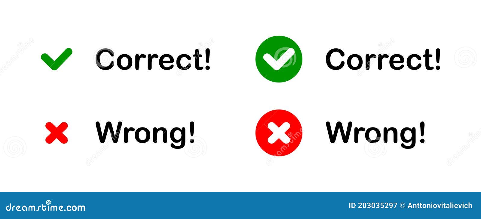Set Checkmark Icons Set. Correct and Wrong Concept. Tick and Cross Sign ...