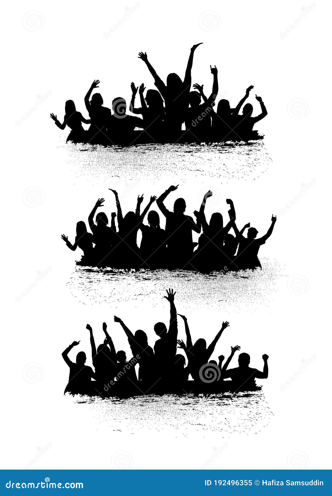 Set of Cheering Crowd Icons. Vector Illustration Decorative Design ...