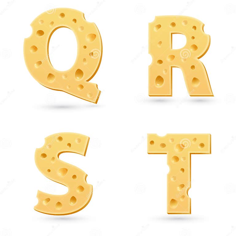 Set of cheese letters. stock illustration. Illustration of product ...