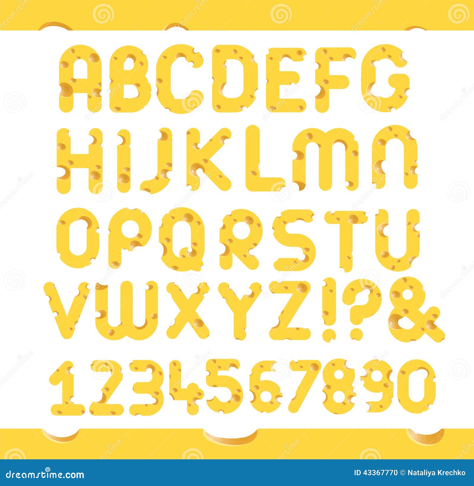 Set of cheese letters stock vector. Illustration of product - 43367770