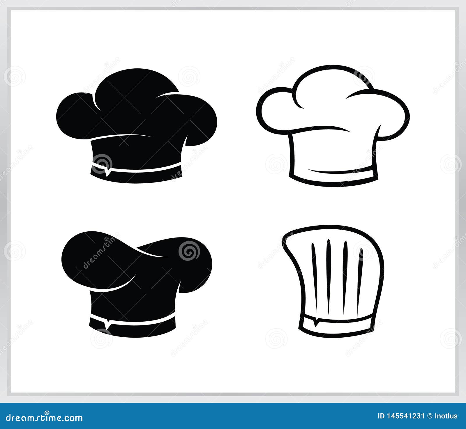 Chef Hat Icon. Four Chef Hat Illustration Stock Vector - Illustration ...