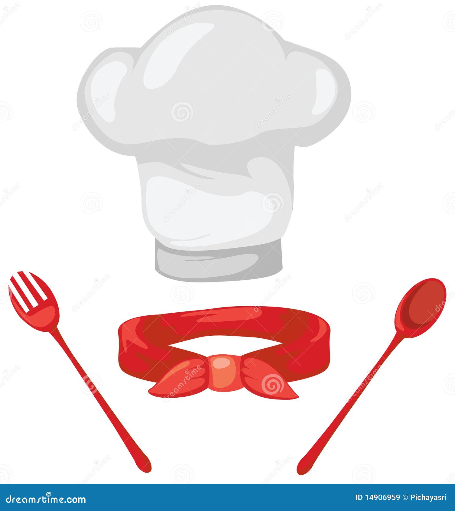 Set of Chef Hat , Red Scarf , Spoon and Fork Stock Vector ...