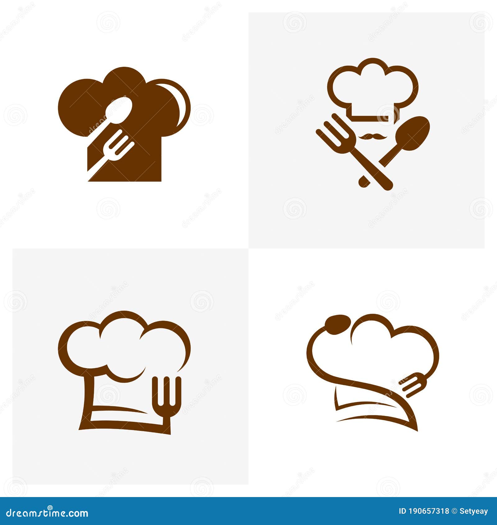 Set of Chef Hat with Spoon and Fork Logo Design Template Vector, Icon ... Set of Chef Hat with Spoon and Fork Logo Design Template Vector, Icon ...