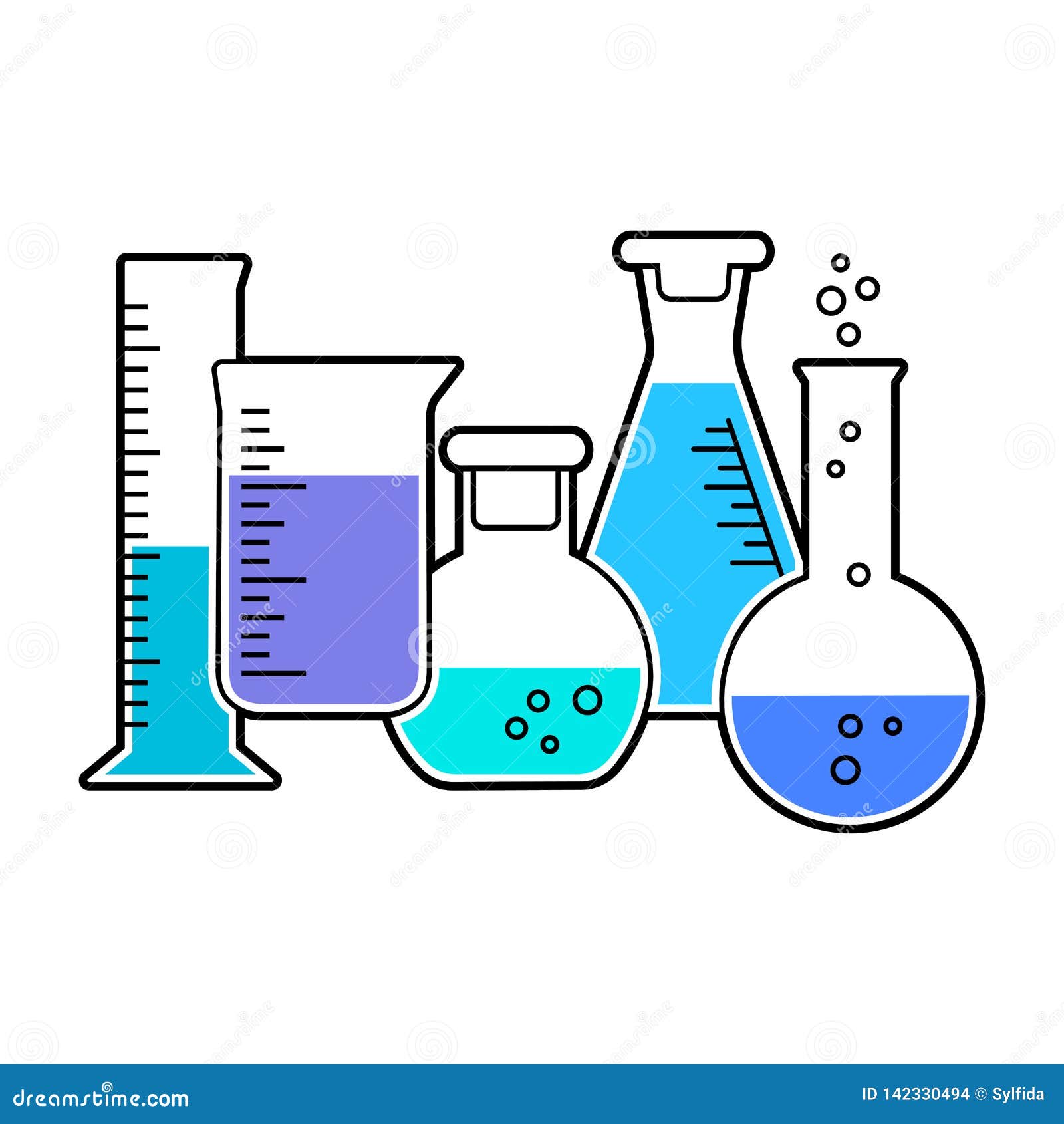 Set of Chemical Flask. Vector Illustration Stock Illustration ...