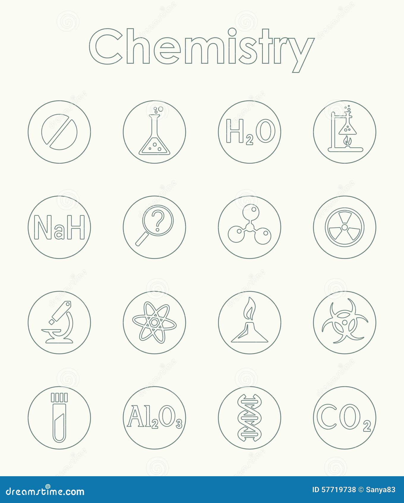 Set of Chemistry Simple Icons Stock Vector - Illustration of biology ...