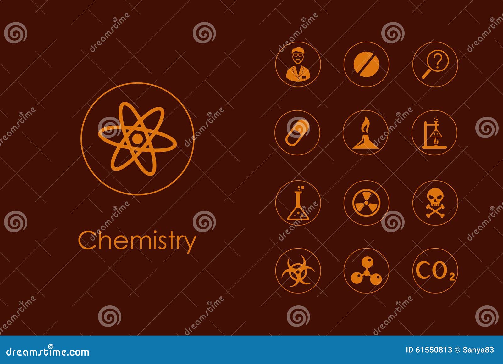 Set of Chemistry Simple Icons Stock Vector - Illustration of ...