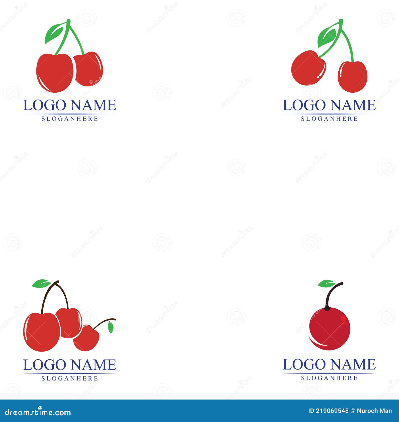 Set of Cherry Logo Design Template. Vector Illustration Stock Vector ...