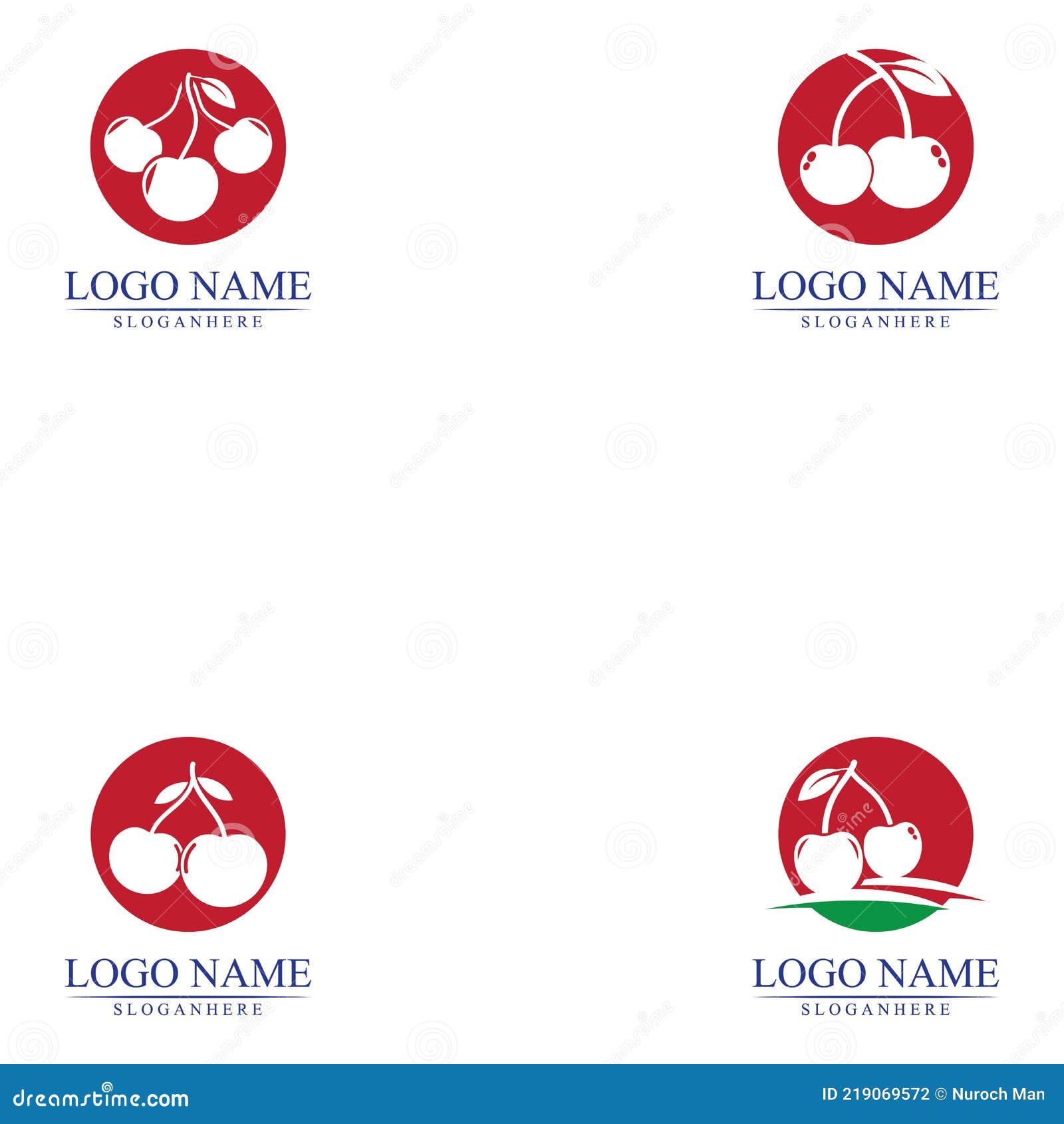 Set of Cherry Logo Design Template. Vector Illustration Stock Vector ...