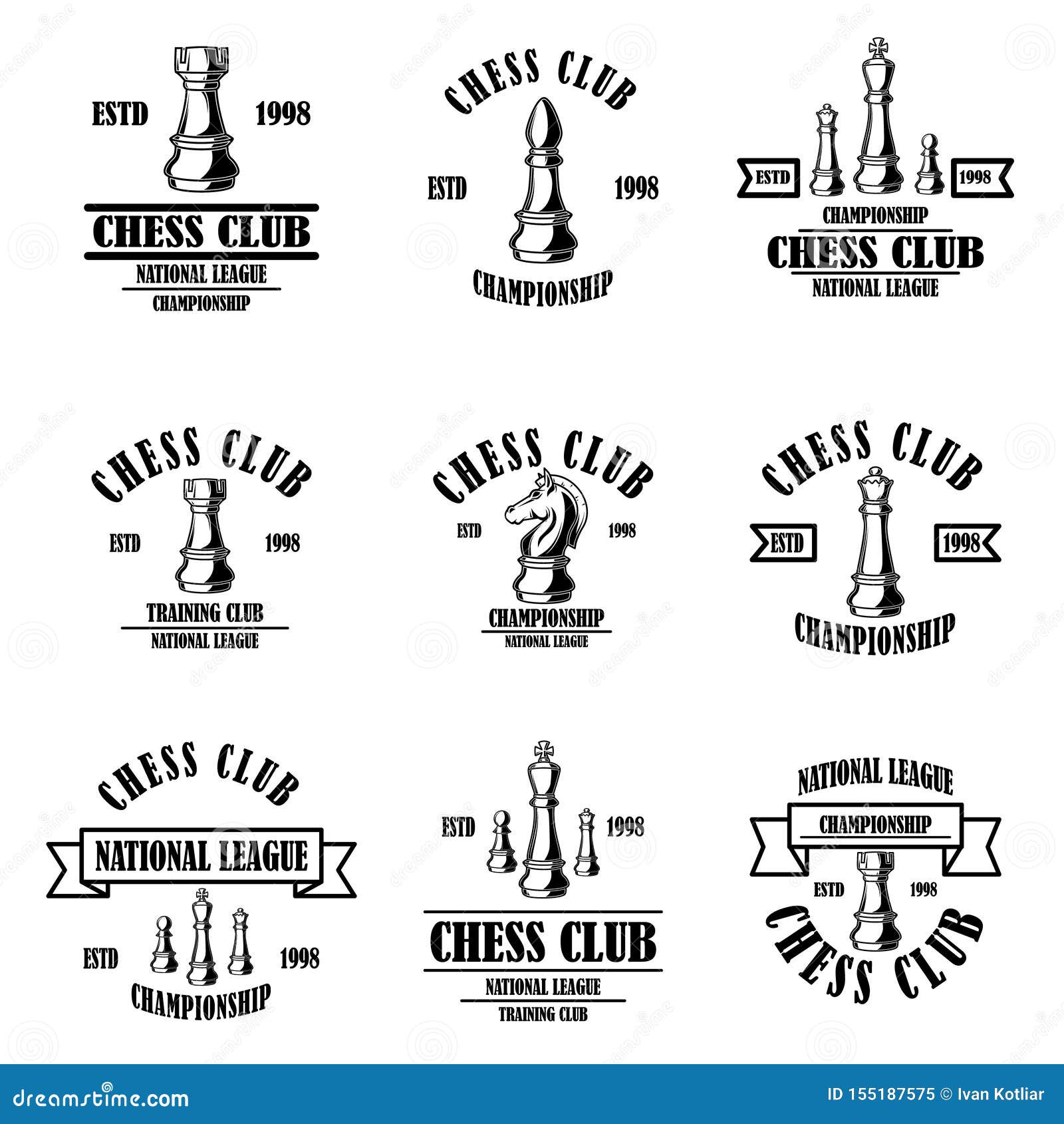 Set of Chess Club Emblems. Design Element for Logo, Label, Sign, Poster ...