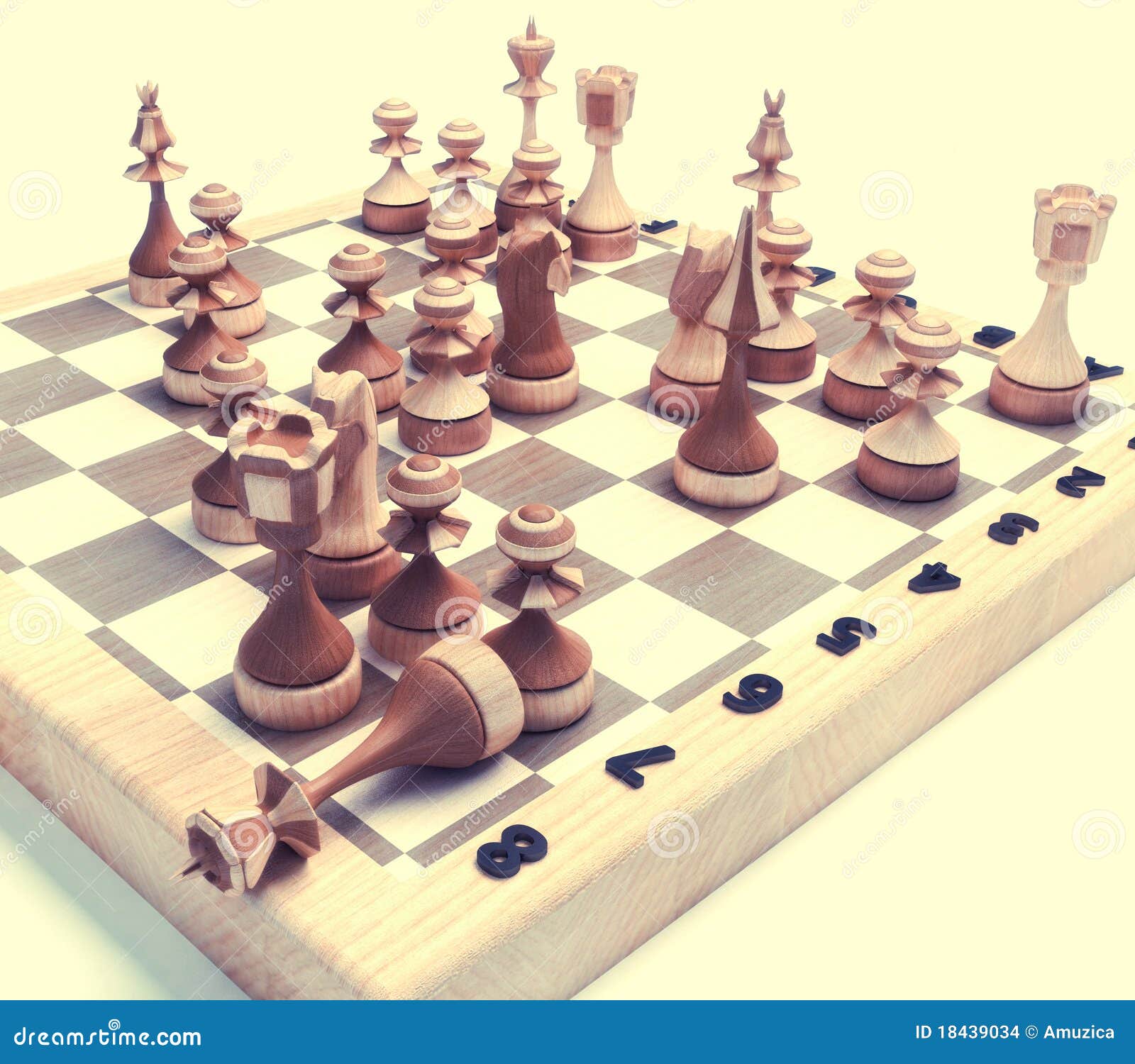 Set of Chess Figures on the Board Stock Illustration - Illustration of ...