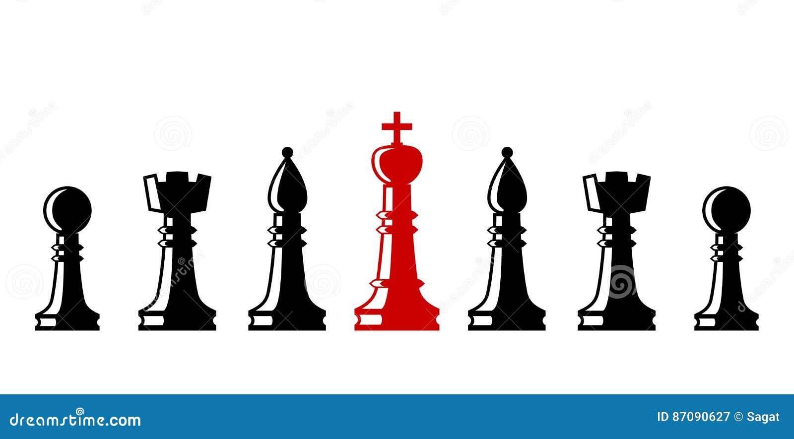 Set of Chess Figures. Leadership Concept. Stock Vector - Illustration ...