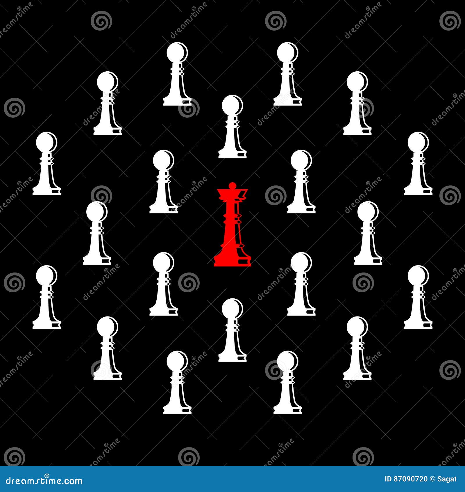 Set of Chess Figures. Leadership Concept. Stock Vector - Illustration ...