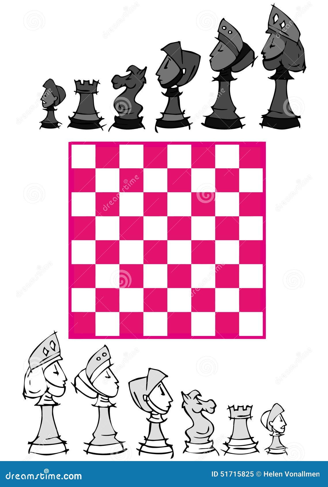 Set: Chess Game, Cartoon stock illustration. Illustration of ...
