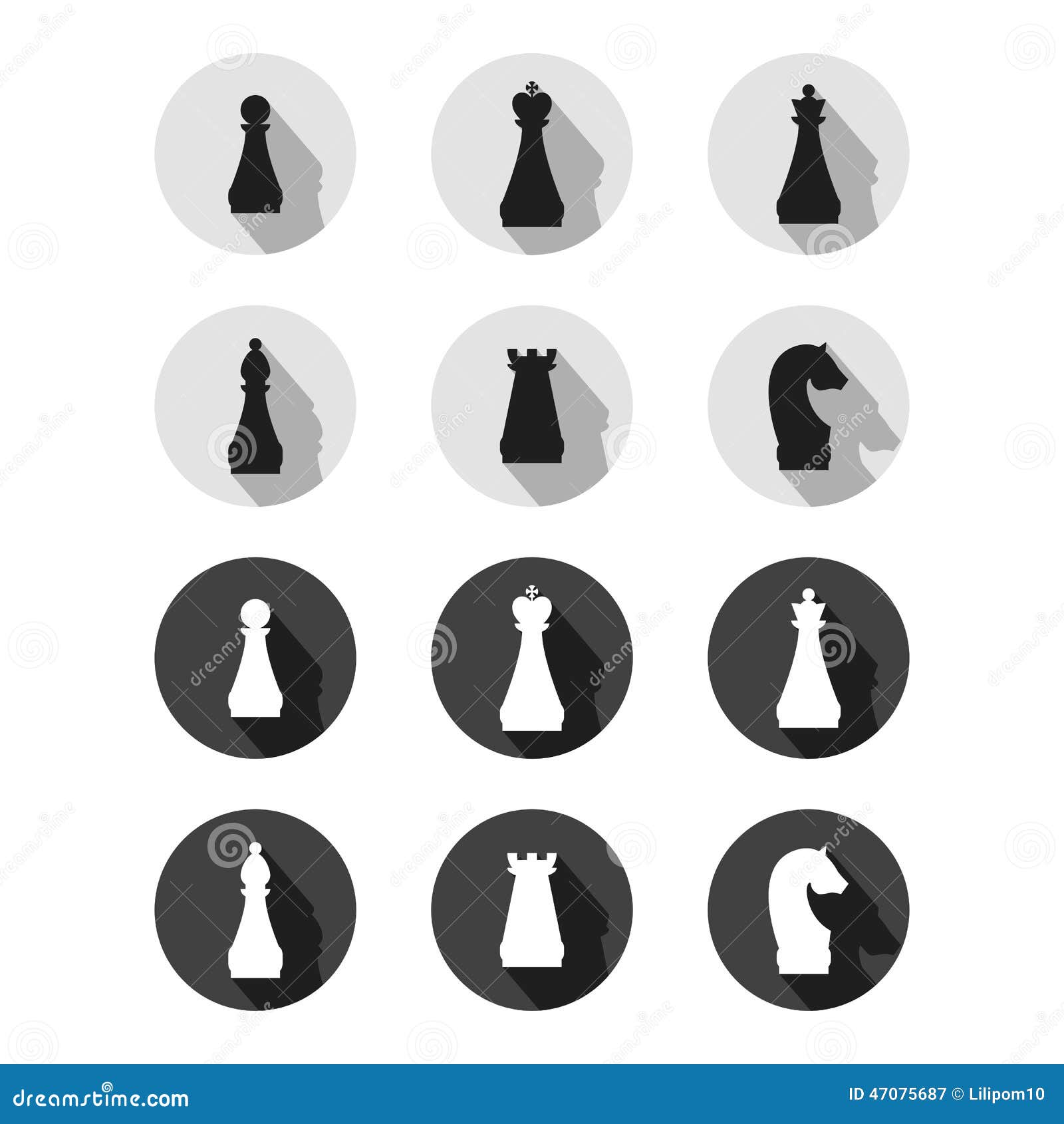 Set of chess, game symbols stock vector. Illustration of fight - 47075687