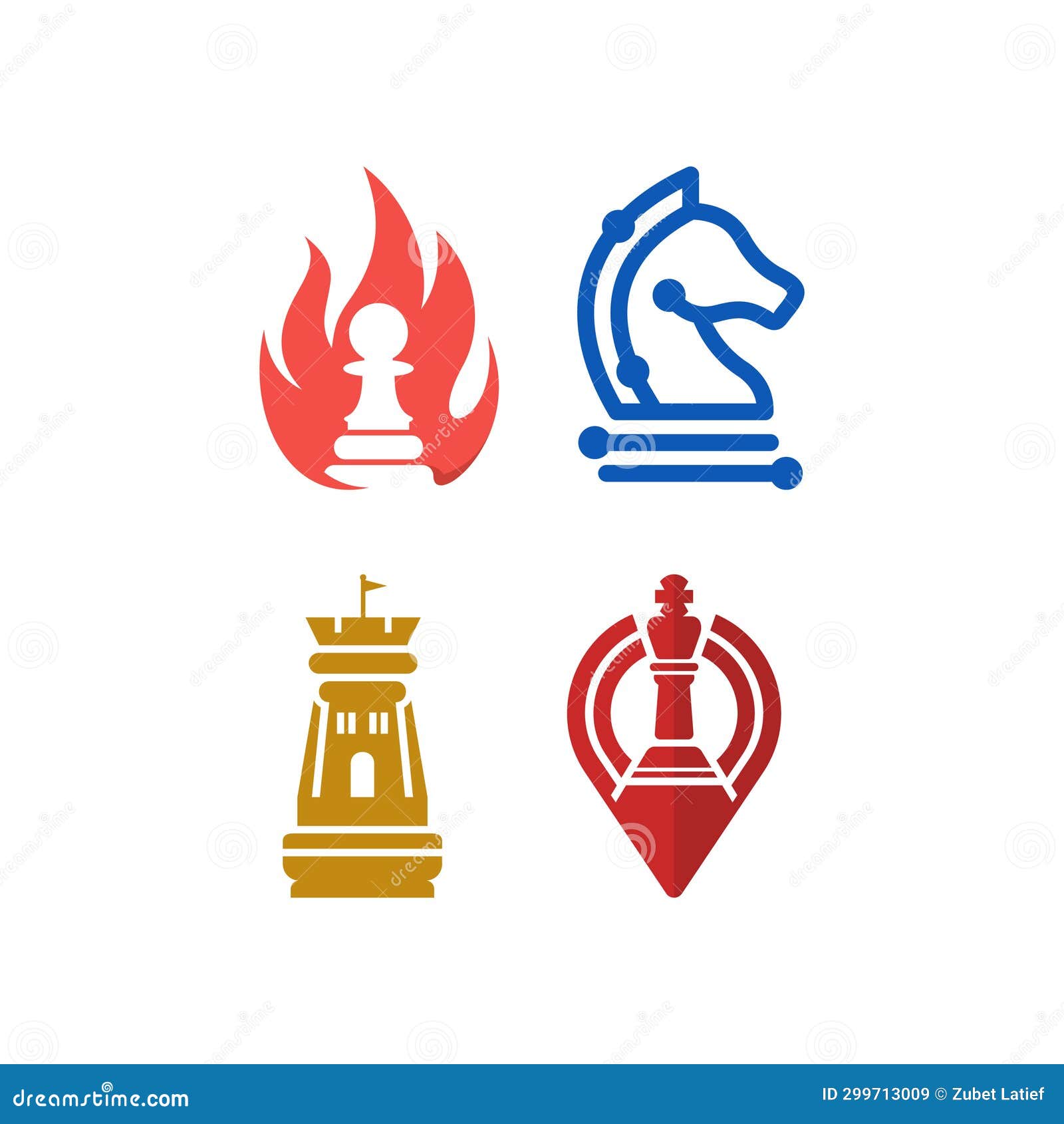 Set of Chess Logo Design Vector Illustration, Element Graphic Icon ...