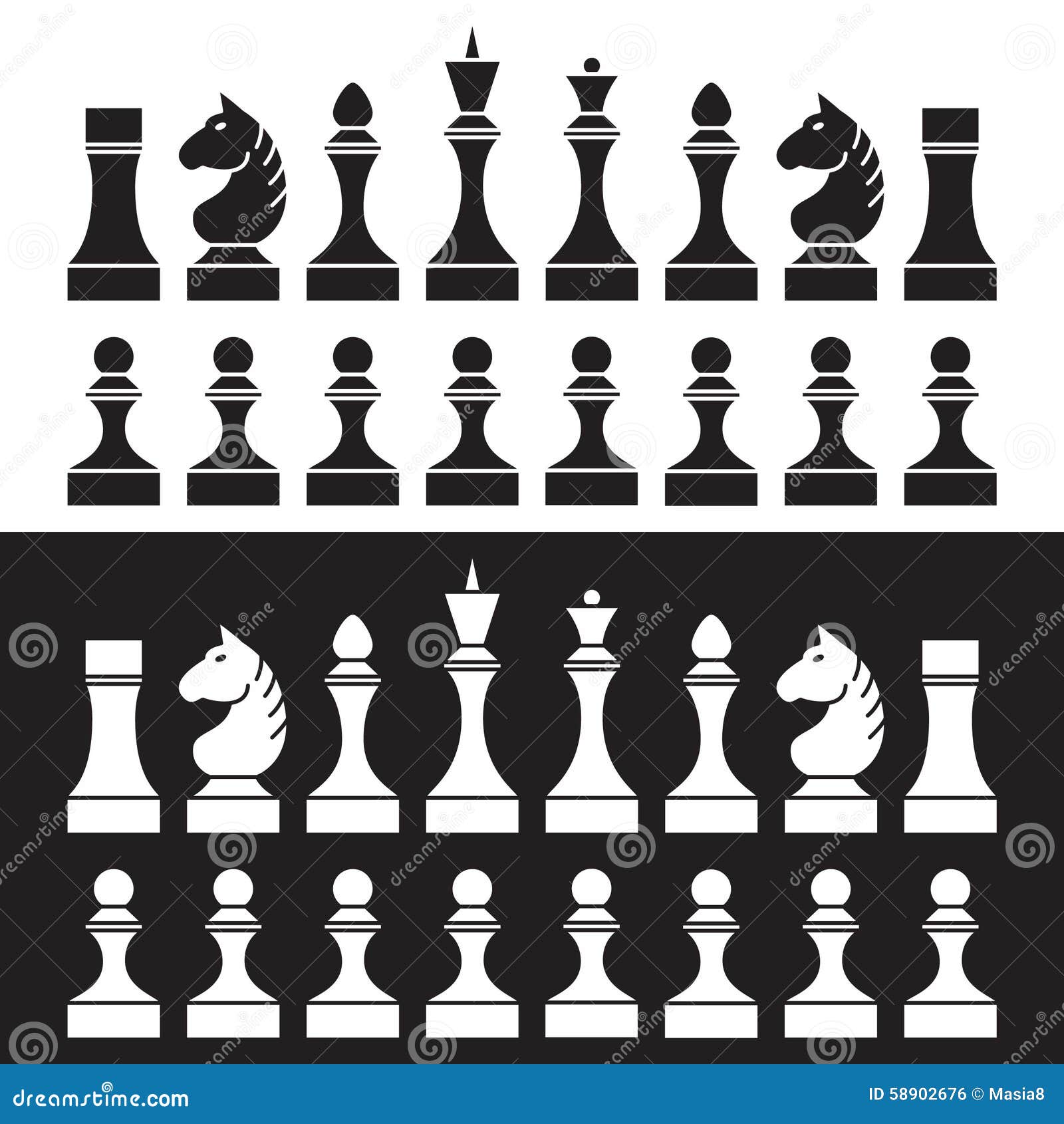 Set of Chess Pieces (chessmen), Stock Illustration - Illustration of ...