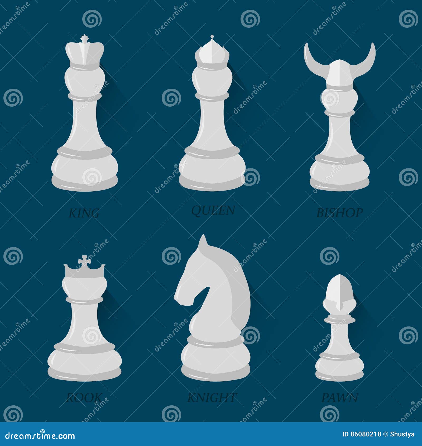 Set of Chess Pieces Illustration Stock Illustration - Illustration of ...