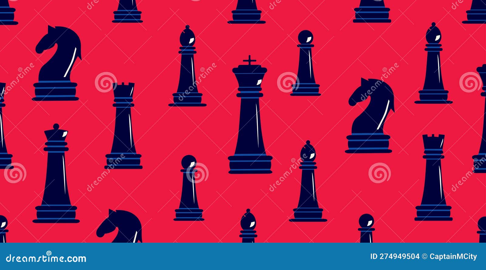Set of Chess Pieces Pattern in Trendy Style Stock Illustration ...
