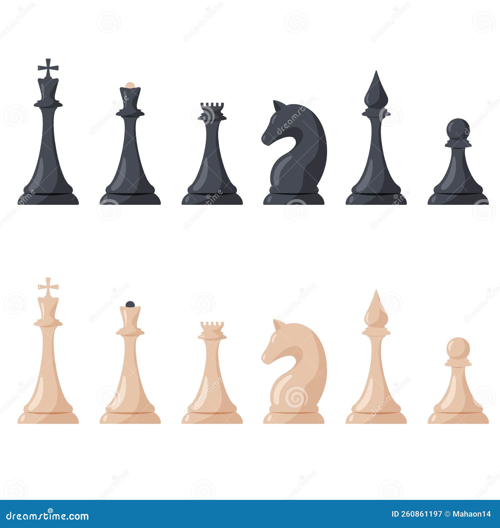 Set of chess pieces stock vector. Illustration of icon - 260861197